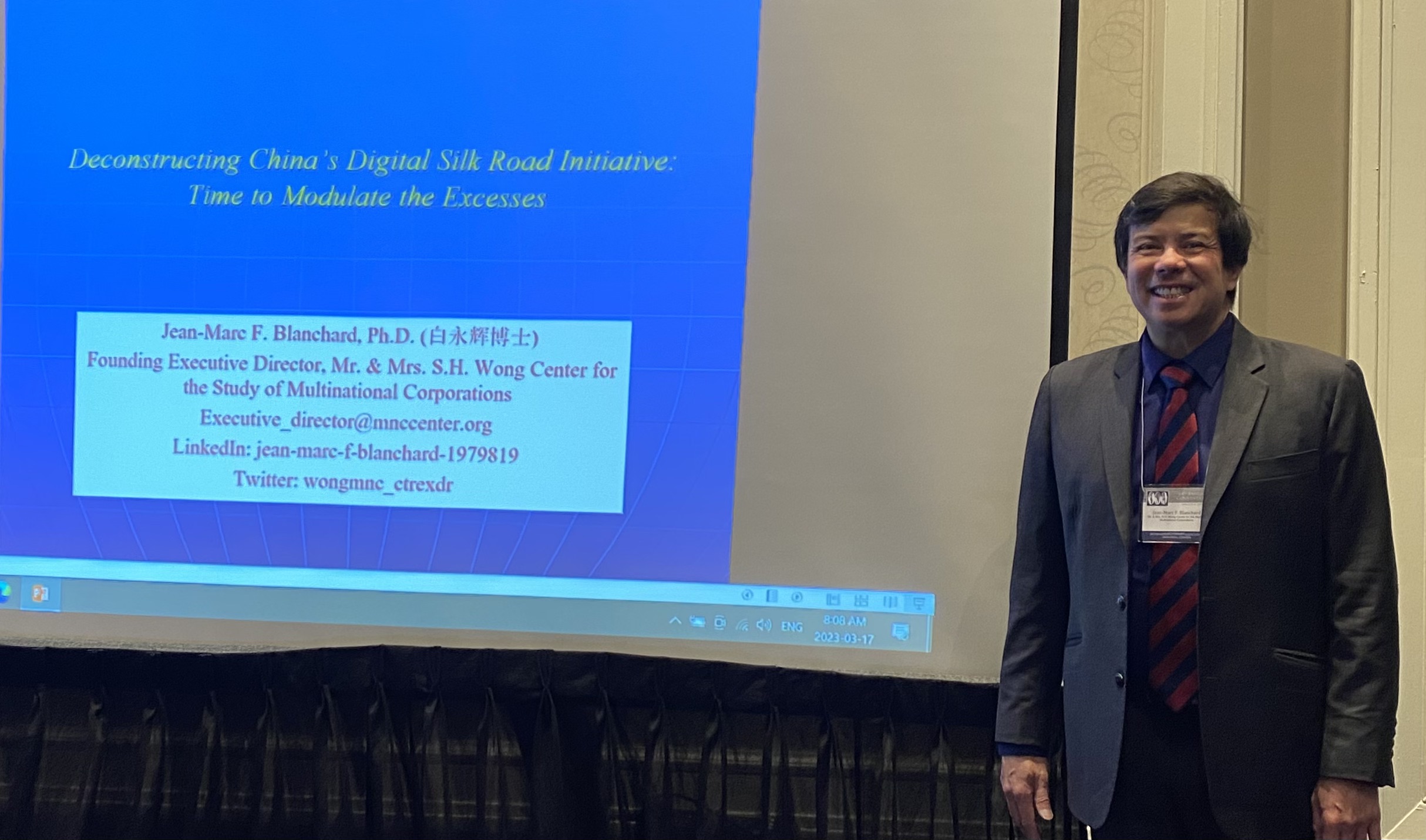 "Wong MNC Center Executive Director Jean-Marc F. Blanchard Gives Two ...